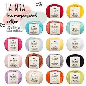 La Mia Lux Mercerized Cotton, 5 Ball (Pack), Total 8.8 Oz. 100% Cotton, Each 1.76 Oz (50g) / 150 Yrds (164 m), 2 :Fine-Sport Orange - 194