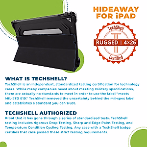 Gumdrop HideAway Folio Case Fits Apple iPad 10.2" (9th/8th/7th Gen) Designed for Office, Travel, Business and Professionals–Drop Tested, Rugged, Shockproof Bumpers for Reliable Device Protection–Black