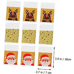 Cabilock 400pcs Baking Plastic Self-adhesive Bag Self Adhesive Biscuit Bag Christmas Treat Bags Cookie Gift Bags Plastic Packaging Bags Bake Bag Candy Bag Cookie Bag Elder or Baking Bag Red