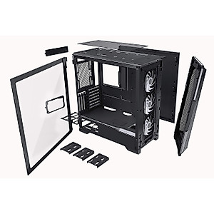 Phanteks (PH-EC500ATG_DBK01) Eclipse P500A high airflow full-metal mesh design, ATX Mid-tower, Digital-RGB Lighting, 140mm D-RGB case fans, Tempered Glass, Dual System capable, Black