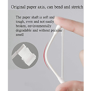 Cotton Swabs 800 Pieces, Double Precision Tips with Paper Stick, 4 Packs of 200 Pieces (Pointed+Spiral Head)