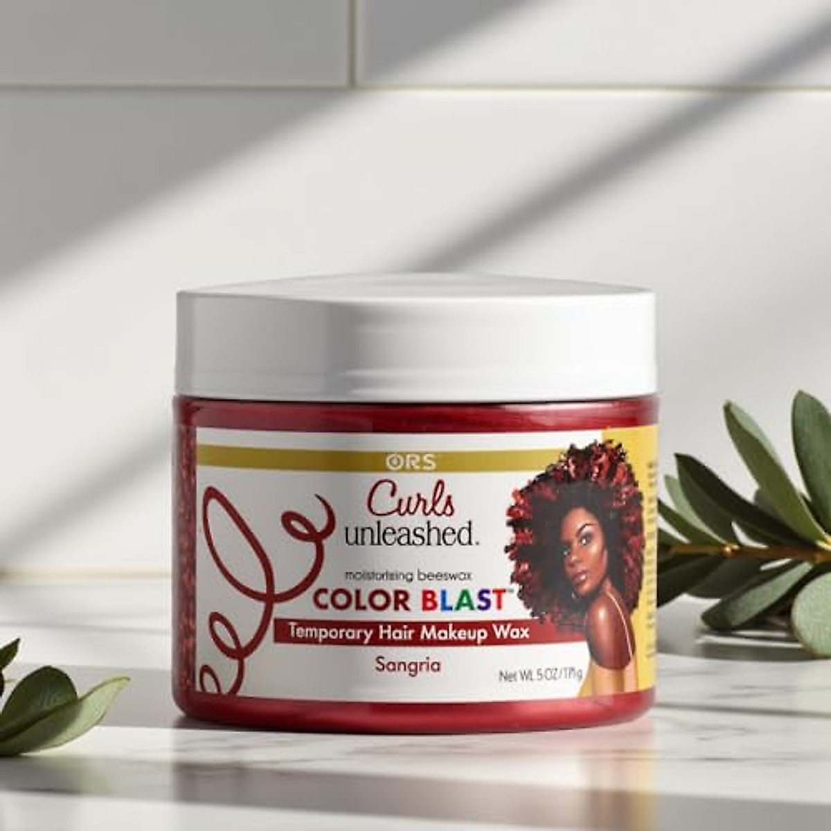 Curls Unleashed Color Blast Temporary Color Wax, Infused with Beeswax & Castor Oil, Sangria (6.0 oz).