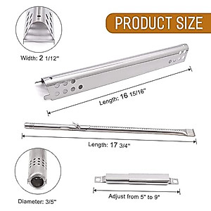 kingsea Grill Replacement Parts Kit Compatible with Charbroil 463347519,463347017,463673017,463673517,463673617,463673619,Heating Plates,Burner,Crossover Tube