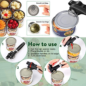 Can Opener Kitchen Safety Manual Can Opener for Restaurant No Sharp Edges Can Opener for Arthritis Camping Can Opening tool Side Cut Manuel Can Opener Hand Held Smooth Edge Can opener Ergonomic Handle