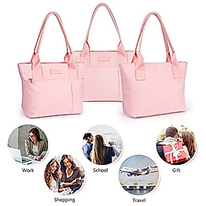 GoodSing Tote Bag, Shoulder Bag For Women Girl Waterproof Oxford Work Purse Handbag Travel Bag Washable Shopping Bags Large Capacity Pink