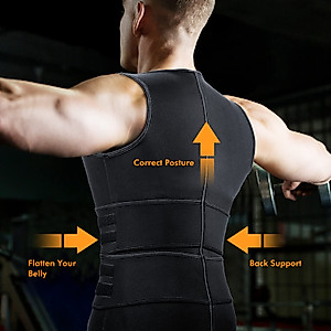 A+ Choice Sauna Vest Waist Trainer for Men - Mens Sauna Suit Large Sweat Belt Body Shaper for Gym Workout Exercise Faja Para Hombre Plus Size 1XL