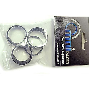 OMNI Racer Worlds LIGHTEST Bicycle Carbon Headet Spacers Set 1-1/8" 2,3,5,10,15,20mm Matte Flat Finish