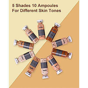 VOFEL BB Glow Starter Kit BB Glow Pigment for Skin Treatment Kit 5 Shades 10 Vials 5ML