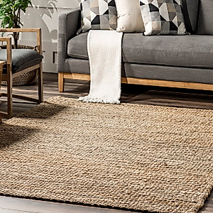 nuLOOM Hailey Hand Woven Jute Area Rug, 8x11, Natural