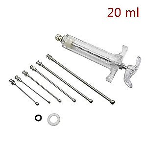 YITON Bird Feeders 20Ml Animal Feeding Syringe With 6Pcs Straight Stainless Steel Gavage Tubes Bird Feeding Accessories 1Set