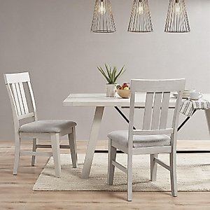 Chair Seat Cushion, Chairs Vanity Desk 2PCS Solid Wood White Seat Height 20.5" Living Room Bedroom Dining Rooms Garden