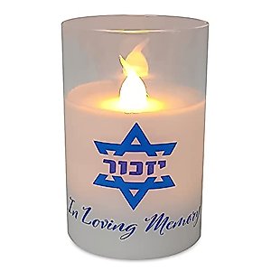Ner Mitzvah Electric Yahrzeit Candle - LED Votive Candles - Flameless Memorial Candle