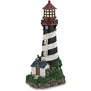 Gifts & Decor Solar Powered Outdoor Garden Lighthouse