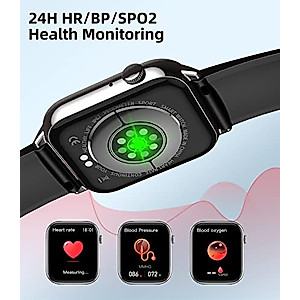 Smart Watch (Answer/Make Call), 1.68" Fitness Tracker Smartwatch for Android iPhone with Blood Pressure Heart Rate Sleep Monitor Pedometer, IP67 Waterproof Smart Watches for Men