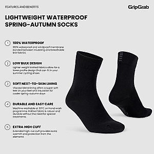GripGrab Lightweight Waterproof Cycling Socks Insulating Cold Weather Cycling Socks Wet Weather Winter Socks For Cycling