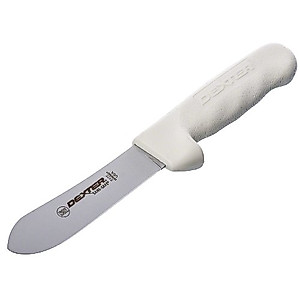 Dexter Russell S125 Sani-Safe (10193) Sliming Knife, 4-1/2", Stain-Free, high-Carbon Steel, Non-Slip, Textured, Polypropylene White Handle, NSF Certified​‌‌‍​​‌‌‌​‍​​‌‌‌​‍​‌​​‌​‍​​‌‌‌‌​‍​​‌‌​‌‍​