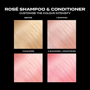 BLEACH LONDON Rose Shampoo - High Pigmented Soft Pink Rinse, Vegan, Cruelty Free, Color Protected Clean, Color Depositing Toning Formula, 8.45 fl oz