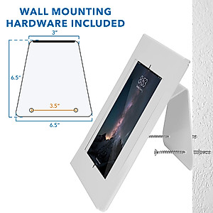Mount-It! Anti-Theft Tablet Kiosk | Locking Tablet Enclosure with Counter Top and Wall Mount Base | Compatible with iPad 9.7, 10.2, 10.5 & Galaxy Tab A 10.1(2019) | MI-3775W