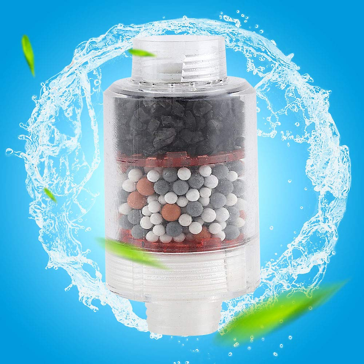 Shower Head Filter, Filters and Heavy Metals Softens Hard Water Fits 20mm Universal Connections Fixed, Spraying and Handheld Shower Head Bath Fixture-Wear Resistant (Transparent)