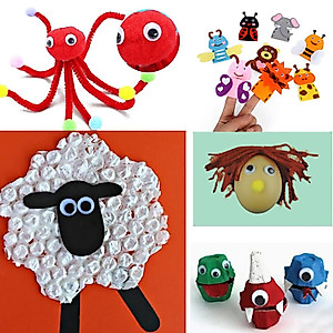 FOIMAS 1020pcs Wiggle Googly Eyes,6mm-20mm Self-Adhesive Wiggle Eyes in Assorted Sizes for DIY Craft,6mm,7mm,8mm,10mm,12mm,15mm,18mm,20mm