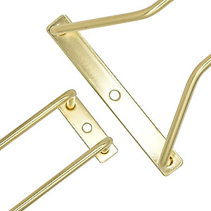 zoohot 40.5cm Gold Wine Glass Rack, Stemware Rack, Wire Hanging Rack, Under Cabinet Metal Wine Glass Holder 2 Pack