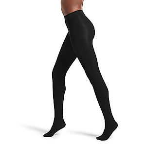 No nonsense Women's Super Opaque Control-Top Tights, Black, Small