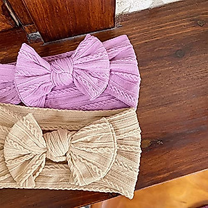 12PCS Baby Headbands and Bows Nylon Headbands for Baby Girls Headdresses For Newborns Fade Color baby Headbands Turban Knotted