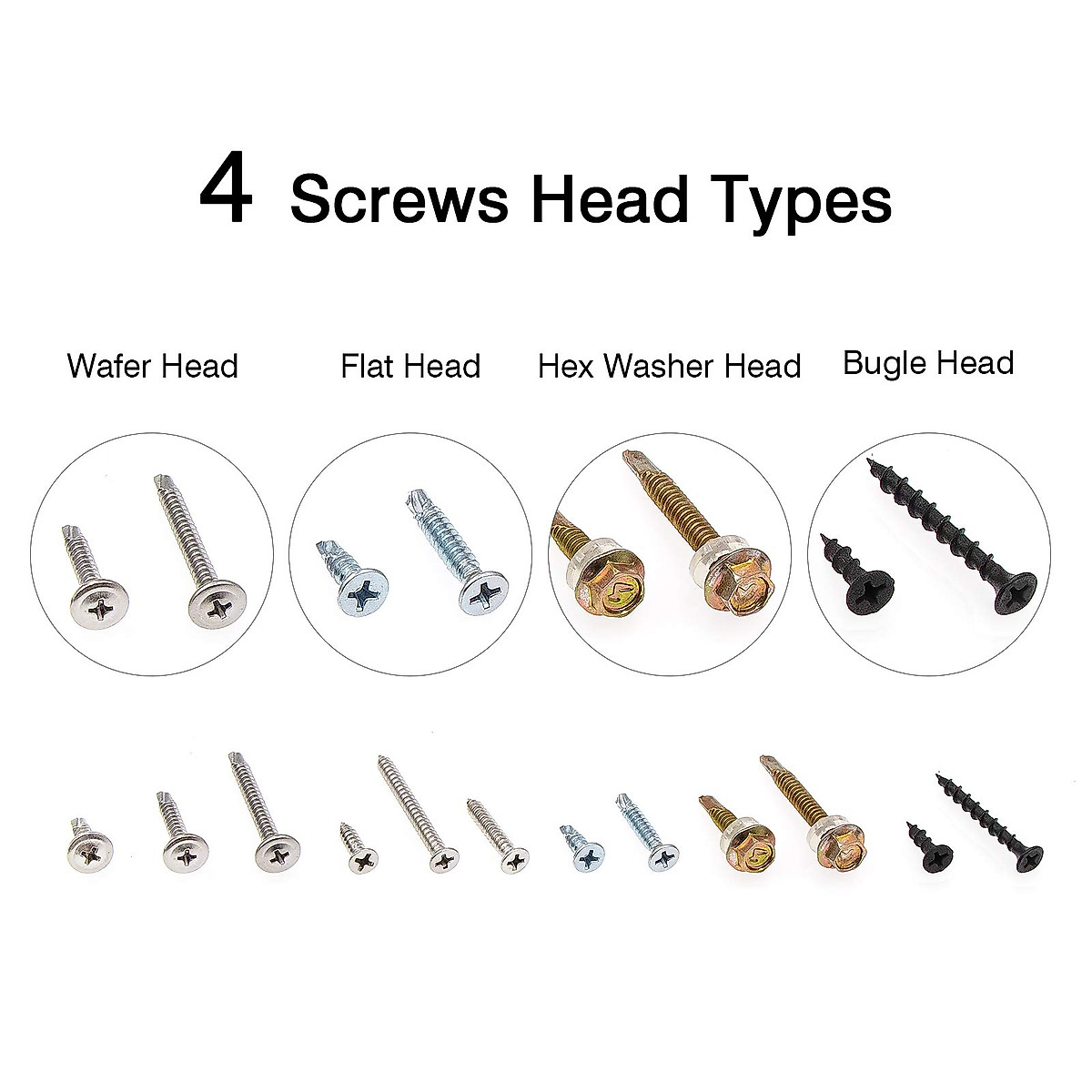 Zmbroll Self Drilling & Self Tapping Screws Assortment Kit Set for Drywall Screws, Sheet Metal and Wood Screws