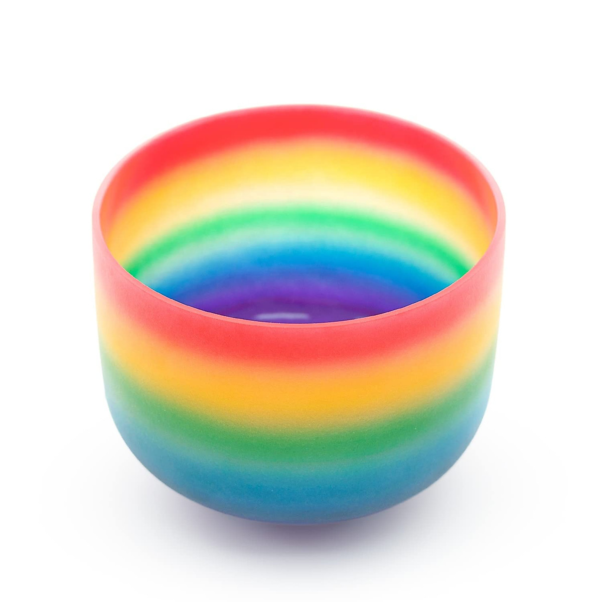 KVKA Rainbow Crystal Singing Bowl 8 Inch C Note Root Chakra Sound Bowl with Travel Heavy Duty Carrying Case 432hz for Yoga Sound Healing