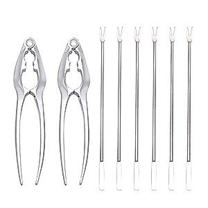 Household Tools Stainless Steel Set 8pcs Lobster Crackers and Picks Set Walnut Opener Crab Leg Tools Stainless Steel Seafood Crackers Forks Nut Set Zinc Alloy Household Tool Set