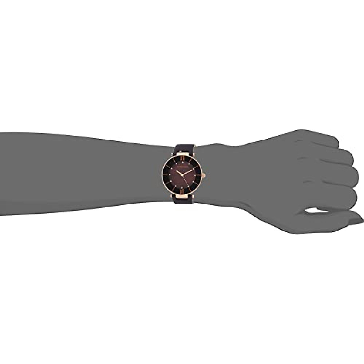 Anne Klein Women's AK/3272RGPL Premium Crystal Accented Rose Gold-Tone and Dark Plum Leather Strap Watch