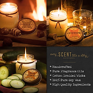 Gasoline Scented Candle 8 oz - Soy Aromatherapy Candle with Jar - Great Gift for Birthday, Anniversary, Christmas, New Year, House Warming and More - Four Points Trading Co.