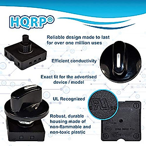 HQRP 4-Position 3-Speed Fan Selector Rotary Switch with Knob 13AMP 120V