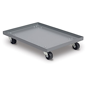 Akro-Mils RU843HR1420 Powder Coated Steel Panel 4-Wheel Dolly for 39085, 39120, 39170 or 66486 Attached Lid Containers, Grey