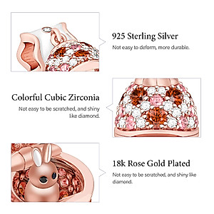 GNOCE Easter Egg Pendant Charms Openable with Heart Dangle Beads Charm 925 Sterling Silver Colorful Enamels Fit Bracelet/Necklace For Women Mother's Day Gift (style-2)