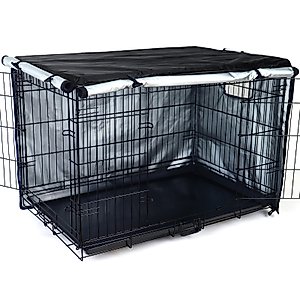 kefit Dog Crate Cover 42 inch, Kennel Cover for Dog Cage, Black