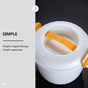 Microwave Rice Cooker Steamer Pasta Cooker Microwave Food Container Fish Vegetable Veggie Steamer Steaming Bowl for Cooking Yellow