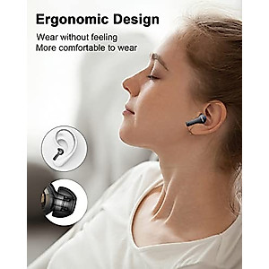 TONSTEP True Wireless Earbuds Bluetooth 5.1, in-Ear Headphones with Charging Case, 30H Playtime, IPX6 Waterproof, Touch Control, Deep Bass Stereo Earphones Built-in Microphone for Sport (Black)