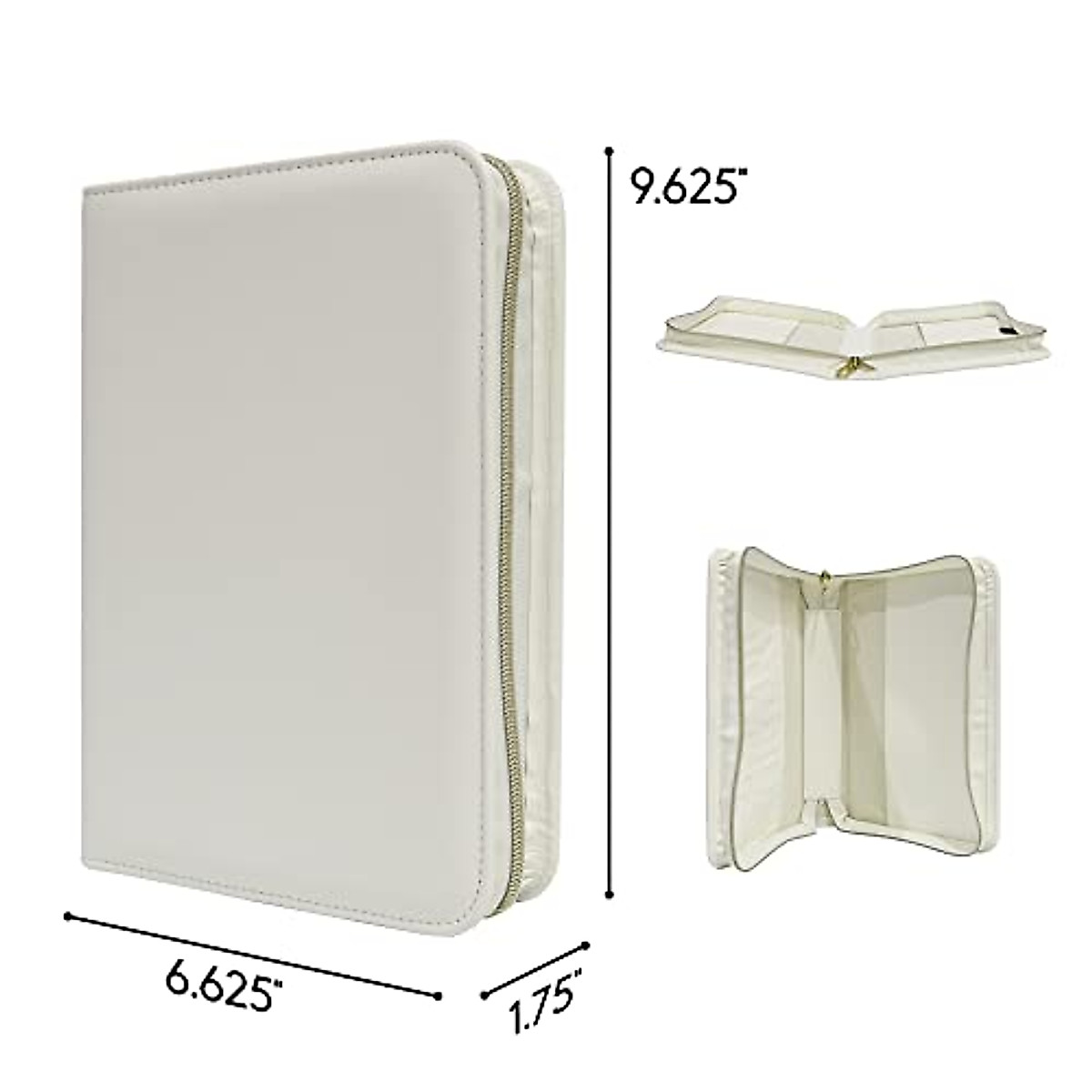 9.6x6.6 Inch Personalized Bible Cover, Custom Bible Cover – Personalized Leatherette Bible Cover and Carrying Case with Handle, Womens Bible Case - White Small (Design 1)