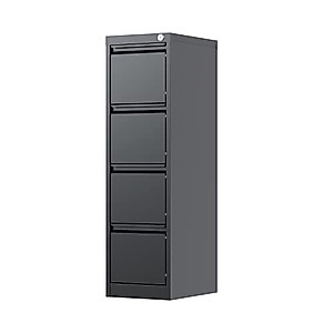 SUXXAN 4 Drawer File Cabinet, Metal Vertical File Storage Cabinet with Lock, Office Home Steel File Cabinet for A4 Letter/Legal Size, 14.96" W x 17.72" D x 52.36" H, Assembly Required (Black)…