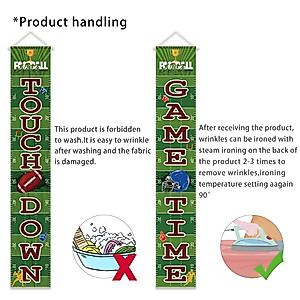 Football Banner Welcome Porch Sign - Door Hanging Banner for Game Day Sports Party Decorations