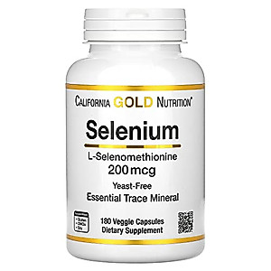 Selenium, L-Selenomethionine, Essential Mineral Antioxidant Support, Yeast-Free, 200 mcg, 180 Veggie Capsules