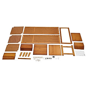 Treliamd Wood Storage Cabinet, Cupboard with 1 Door and 2 Drawers, Display Cabinet, Kitchen Cupboard Storage Organizer for Bedroom, Kitchen, Living Room, Brown