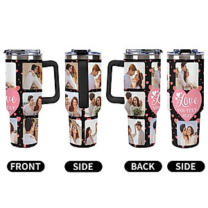 Personalized Tumbler Custom Insulated Travel Mug Custom Drinking Coffee Cup with Photos and Text 40oz Christmas Birthday Gift