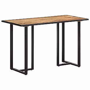 YPWRENH Rectangular Wooden End Table Dining Table 47.2" Rough Mango Wood for Dining Room, Kitchen or Living Room