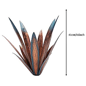 Jesokiibo 2pcs Tequila Rustic Sculpture DIY Metal Agave Plant Home Decor Rustic Hand Painted Metal Agave Garden Ornaments Outdoor Decor Figurines Home Yard Decorations Stakes Lawn Ornaments