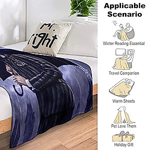 Jonshuas Yoga American Supernatural Comedy Horror Wednesday Throw Blanket, Fleece Halloween Blankets and Throws for Bed, Weighted Air Conditioned Blanket 40"*50" （100 * 130cm）