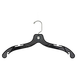 NAHANCO 8500 Heavy Weight Dress Hanger, 17", Black Hi-Gloss (Pack of 100)