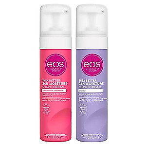 eos Shea Better Shave Cream- Pomegranate Raspberry & Lavender, 24H Moisture, Skin Care Products, 7 fl oz, 2-Pack