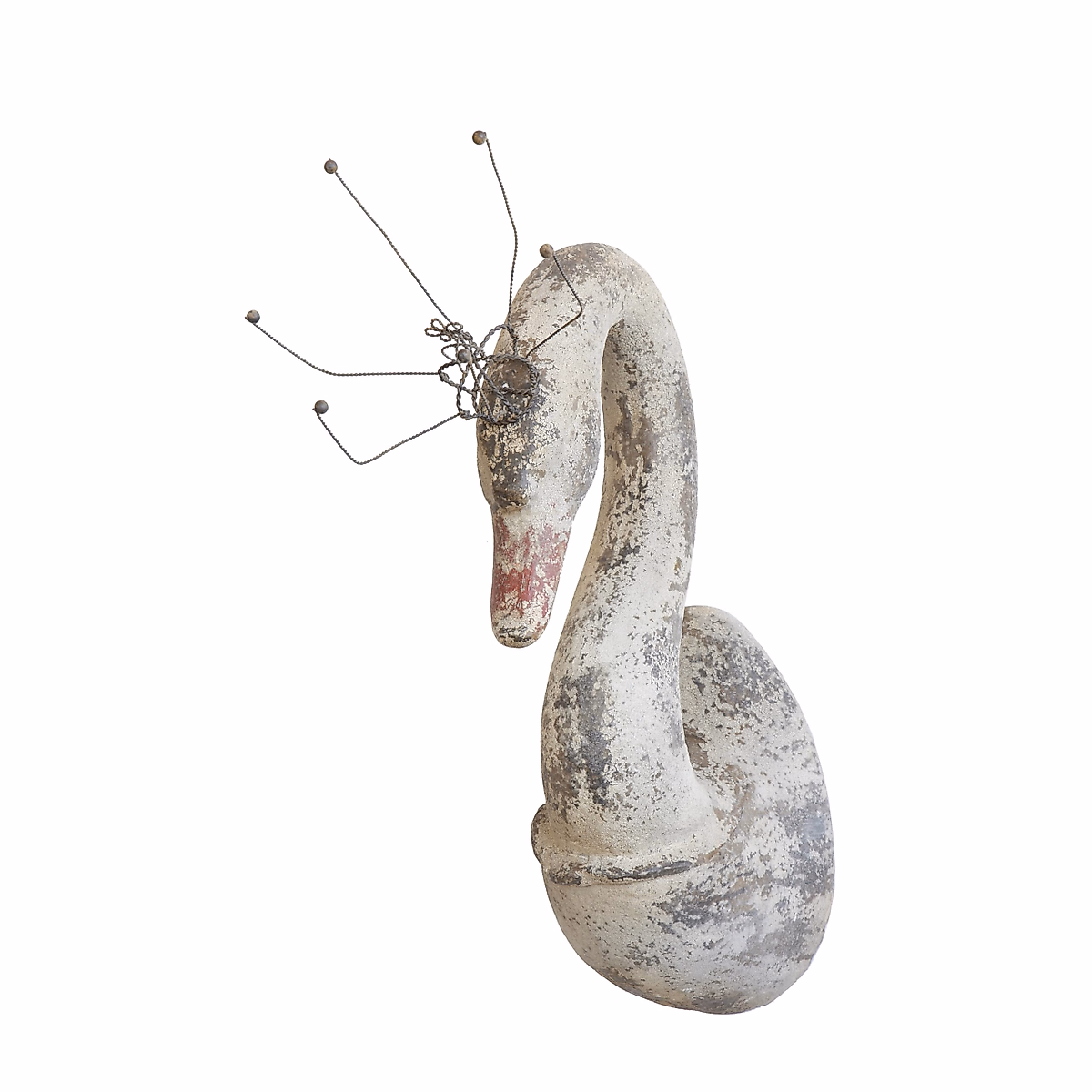 Creative Co-Op Magnesia Swan Wall Décor with Metal Crown